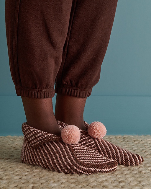 Foldede slippers - Gratis strikkeopskrifter | Strikkeglad.dk